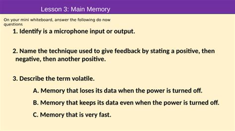 Computer Systems Lesson 3 Main Memory And Operating Systems