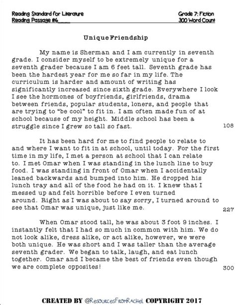 Reading Comprehension Test Grade 7 Pdf