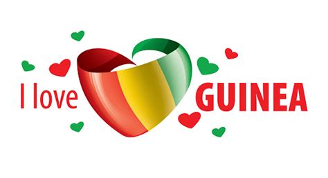 기니의 국기와 비문 나는 기니를 사랑해요 벡터 일러스트레이션 국기에 대한 스톡 벡터 아트 및 기타 이미지 국기 기 기니