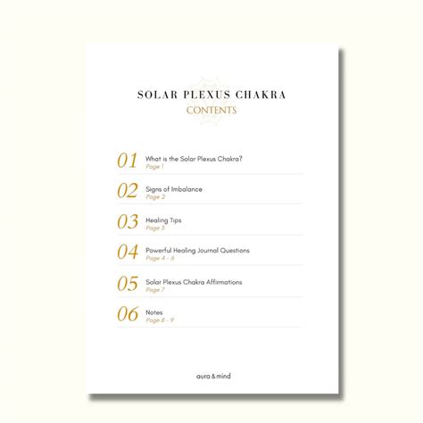 Solar Plexus Chakra Healing Digital Workbook Aura Bottle