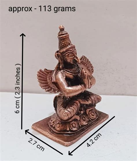 Golden 6cm Copper Garuda Dev Statue For Interior Decor Size Dimension