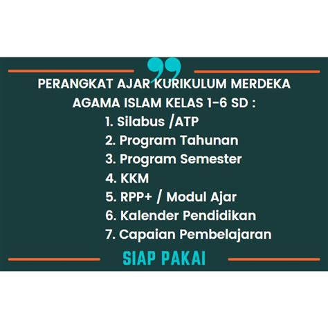 Jual Modul Ajar Kurikulum Merdeka Pai Kelas Sd Semester Sudah Dijilid Perangkat