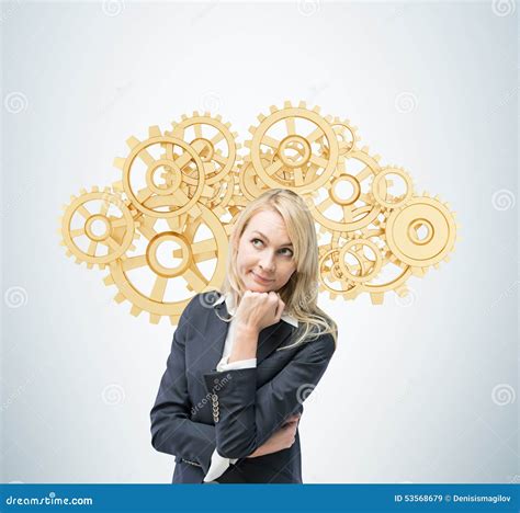 Business Woman Is Thinking About Optimisation Of The Business Process A Concept Of Business