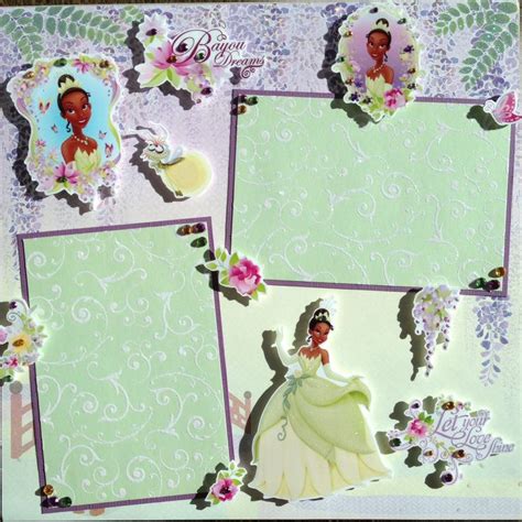 Princess Tiana 12x12 Scrapbook Layout Using Ek Success Stickers And