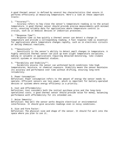 A Good Thermal Sensor Is Defined By Pdf