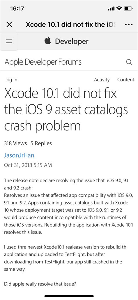 Xcode 101 并没有修复由于 Assets 引起的在 Ios 9 上的崩溃问题 彬彬的博客