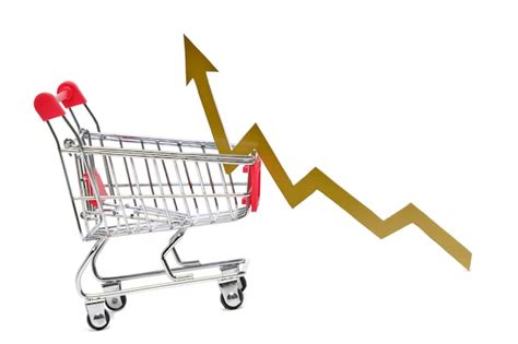 Premium Photo Concept Shopping Cart And An Arrow Indicating Increase In Food Prices
