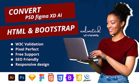 convert psd figma xd designs to responsive html css bootstrap by