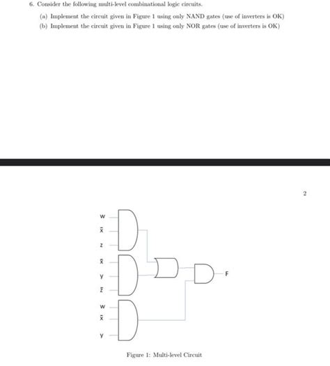 Solved 6 Consider The Following Multi Level Combinational