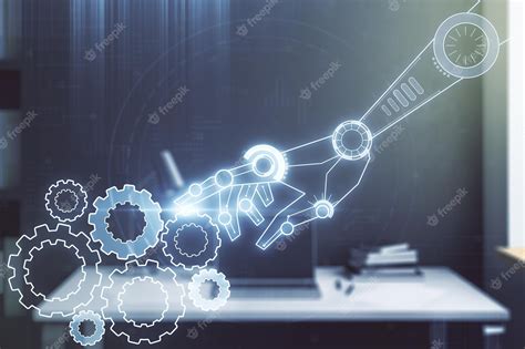 Premium Photo Double Exposure Of Robotics Technology Hologram And Premium Photo Double Exposure Of Robotics Technology Hologram And