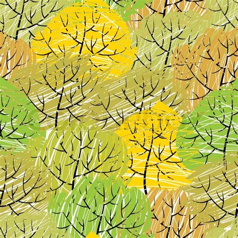 Vector Trees Seamless Pattern Abstract Stock Vector Colourbox