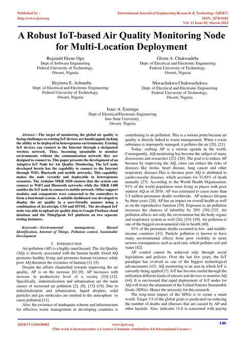 Pdf A Robust Iot Based Air Quality Monitoring Node For Multi Location Deployment