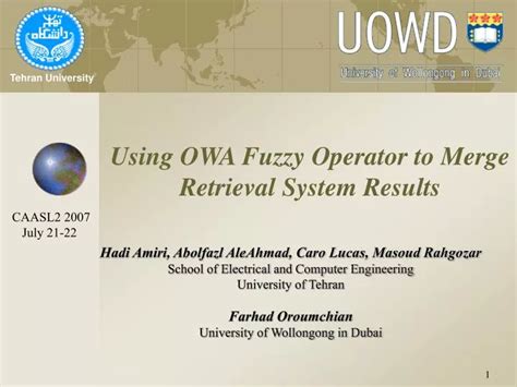 Ppt Enhancing Retrieval System Results Using Owa Fuzzy Operator