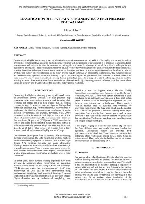 Pdf Classification Of Lidar Data For Generating A High However Fpfh Is A Simplified