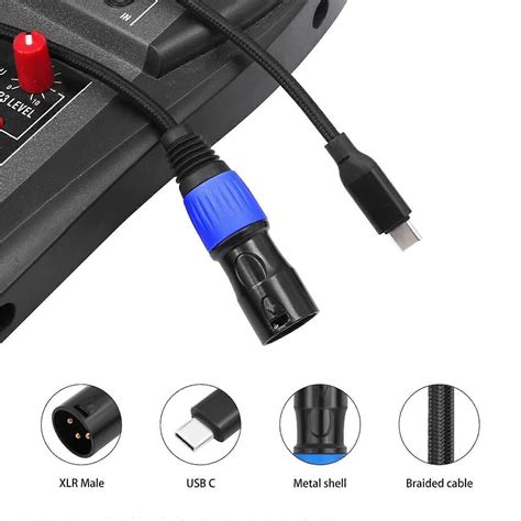 Usb C To Xlr Male Audio Cable Output Cable Audio Connector For Mixer