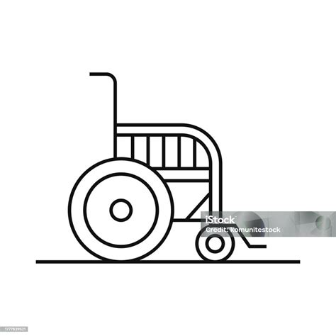 휠체어 라인 아이콘 벡터 일러스트 레이 션입니다 로고 모바일 앱 웹사이트 Ui Ux 기호 기호에 대한 아이콘 디자인 0명에 대한 스톡 벡터 아트 및 기타 이미지 Istock