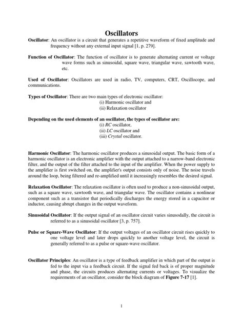 Understanding Oscillators A Comprehensive Review Of Oscillator Principles Types Applications