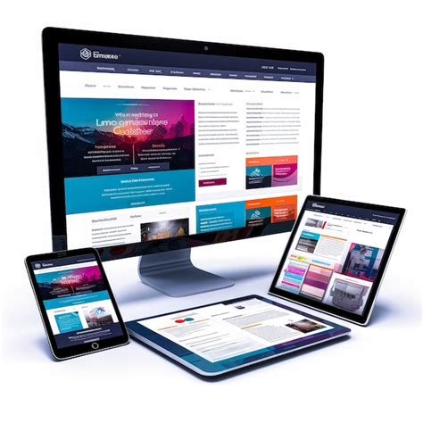Premium Photo Responsive Design Mockup Of A Website And App With A Focus On The Visual Design