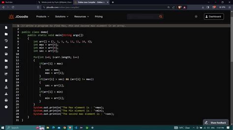 Biplab Ghadai On Linkedin An Efficient Way To Find Max Min And Second Max Element