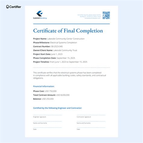 15 Construction Completion Certificate Templates