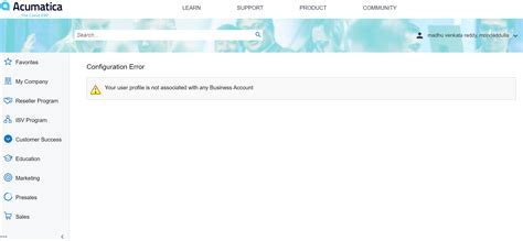 User Profile Not Associated With Business Account The Following Error