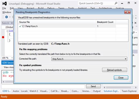 Diagnosing Breakpoint Problems On Linux Visualgdb Tutorials