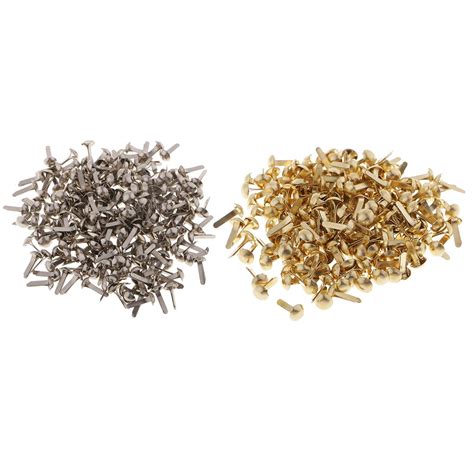 400 Pack 45mm Round Head Split Pins Metal Brads P Grandado