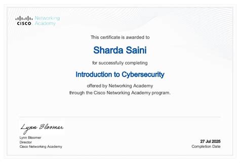 Cisco Introduction To Cybersecurity Course With Certification