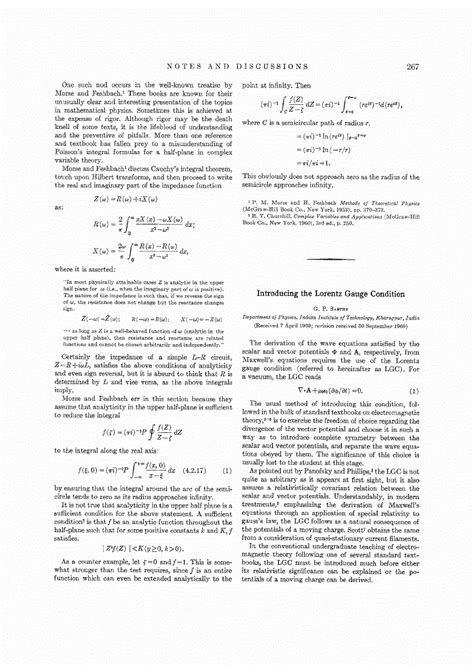Introducing The Lorentz Gauge Condition American Journal Of Physics Aip Publishing