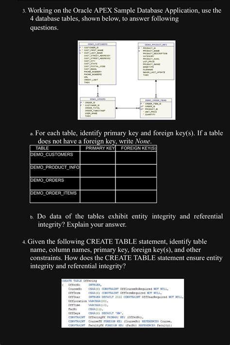 Solved Working On The Oracle Apex Sample Database
