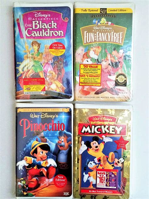 Buy Disney Classics Set Of 4 Vhs The Black Cauldron Fun And Fancy
