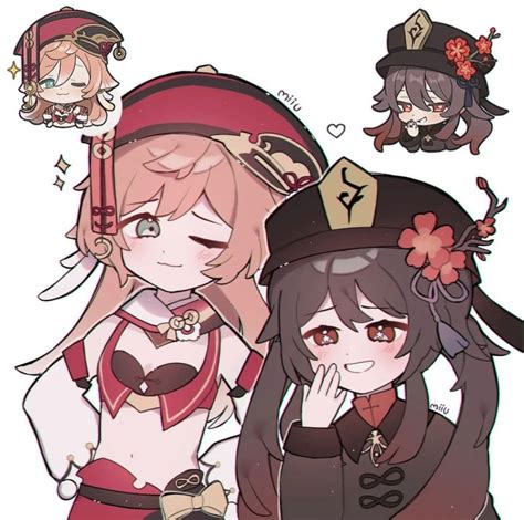 Hu Tao And Yanfei Genshin Impact Drawn By Miiu M Unaa Danbooru