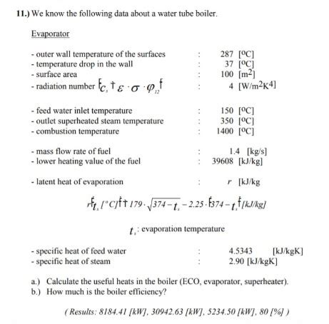 A Calculate The Useful Heats In The Boiler ECO Chegg Com