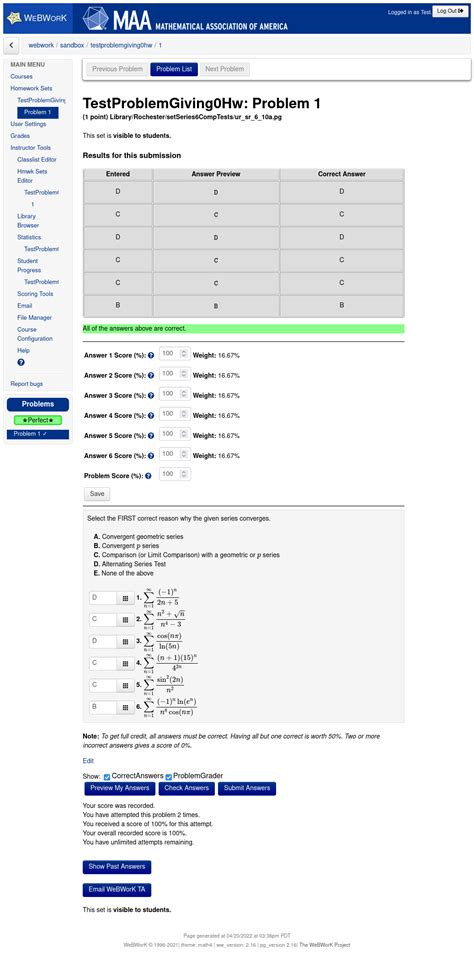 problem gives a score of 0 in quizzes but works fine in homework sets