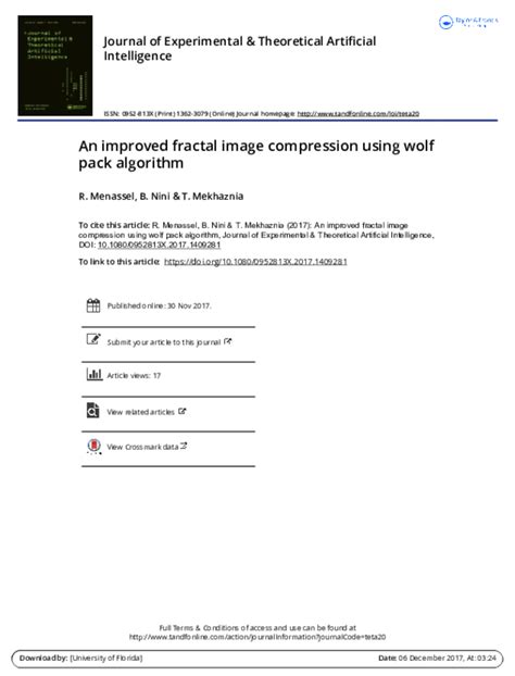Pdf An Improved Fractal Image Compression Using Wolf Pack Algorithm
