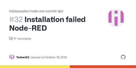 Installation Failed Node Red Issue Hobbyquaker Node Red Contrib Lgtv Github