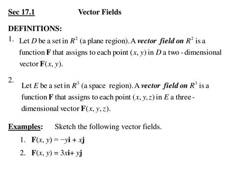 Ppt Sec 171 Vector Fields Powerpoint Presentation Free Download Id2483543