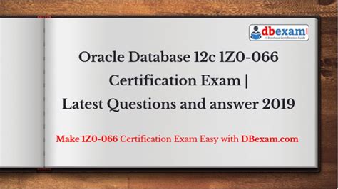 Make Your Career With Oracle Database 12c Data Guard Administration 1z0 066 Certification