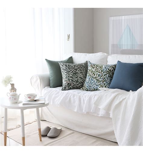 그린리프 린넨 쿠션커버4style 한샘몰