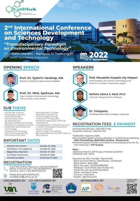 2nd International Conference On Sciences Development And Technology Icosdtech 2022 Program
