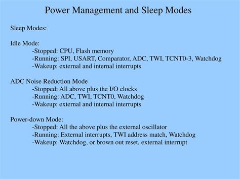 Power Management And Sleep Modes Ppt Download