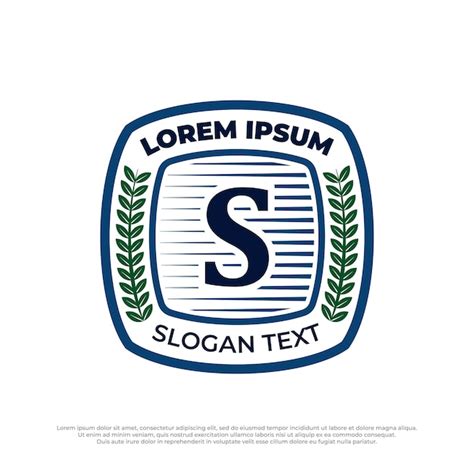 편지 S 엠 블 럼 빈티지 로고 그림 복고풍 엠 블 럼 디자인 서식 파일 흰색 배경에 고립 프리미엄 벡터