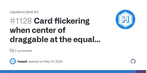 card flickering when center of draggable at the equal distance between