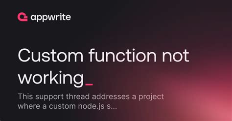 Custom Function Not Working Threads Appwrite