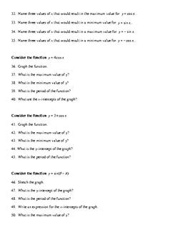 Graphing Sinusoidal Functions Practice By The Math Machine TPT