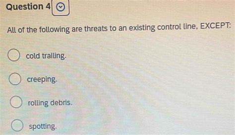 Solved All Of The Following Are Threats To An Existing Control Line