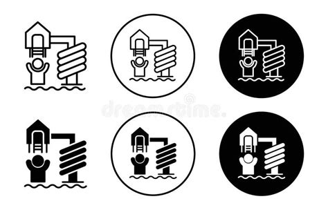 Aquapark Slide Tube Icon Outline Flat Icon Stock Vector Illustration