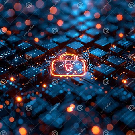 Encrypting Information With A Digital Lock Stock Illustration Illustration Of Cybersecurity