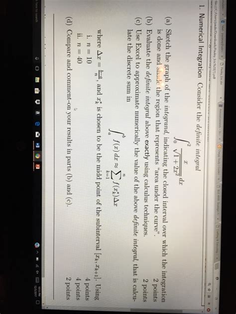 Solved Eric 20 1 Pdf 1 Numerical Integration Consider The