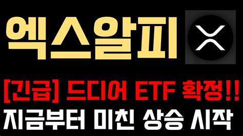 리플 엑스알피 긴급 드디어 Etf 확정 지금부터 미친 상승 시작 리플 도지코인 Xrp 솔라나 헤데라 비트코인 이더리움 알고랜드 Youtube